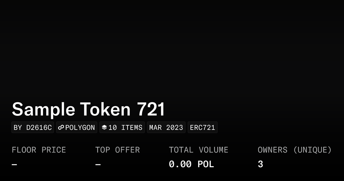 Sample Token 721 - Collection | OpenSea