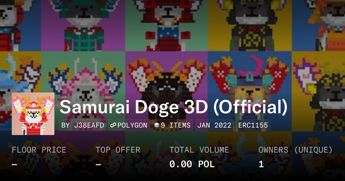 Samurai Doge 3D (Official) - Collection | OpenSea