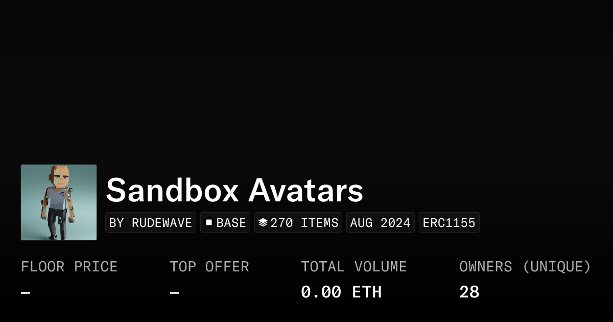 Sandbox Avatars - Collection | OpenSea