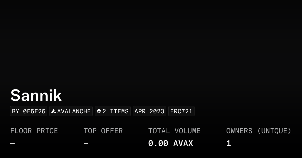 Sannik - Collection | OpenSea