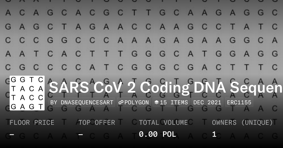SARS CoV 2 Coding DNA Sequences - Collection | OpenSea