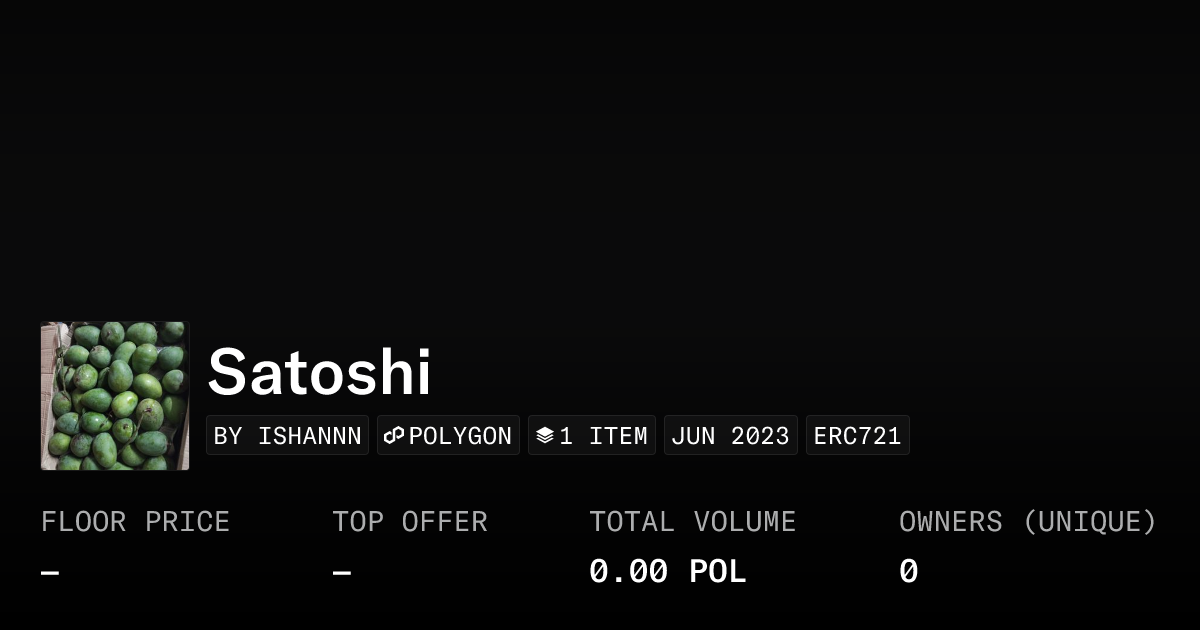 Satoshi - Collection | OpenSea