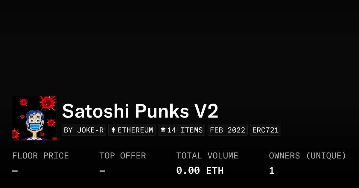 Satoshi Punks V2 - Collection | OpenSea
