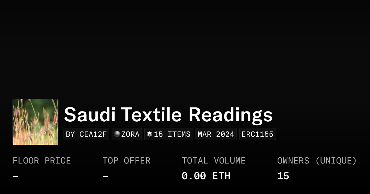 Saudi Textile Readings - Collection | OpenSea