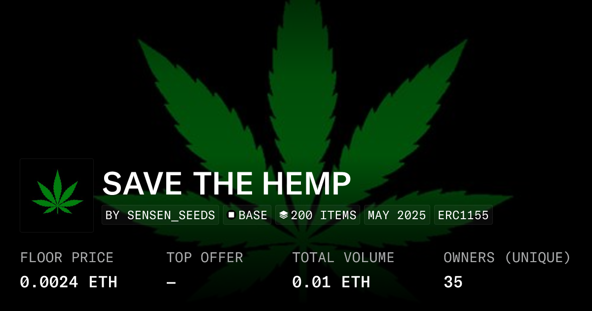 SAVE THE HEMP - Collection | OpenSea