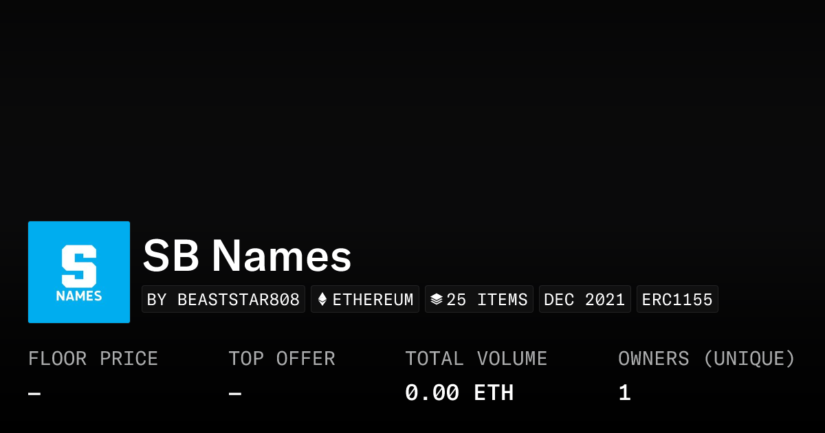 SB Names - Collection | OpenSea