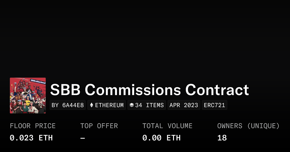SBB Commissions Contract - Collection | OpenSea