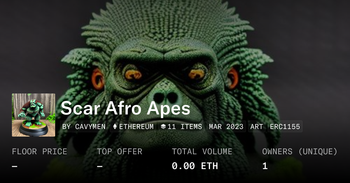 Scar Afro Apes - Collection | OpenSea