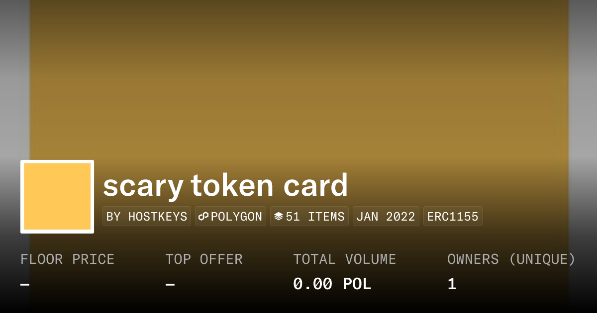 scary token card - Collection | OpenSea