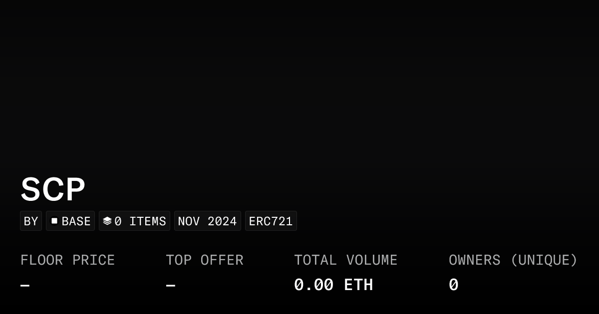 SCP - Collection | OpenSea