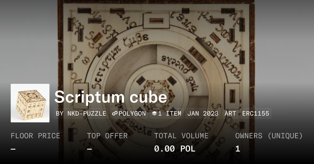 Scriptum cube - Collection | OpenSea