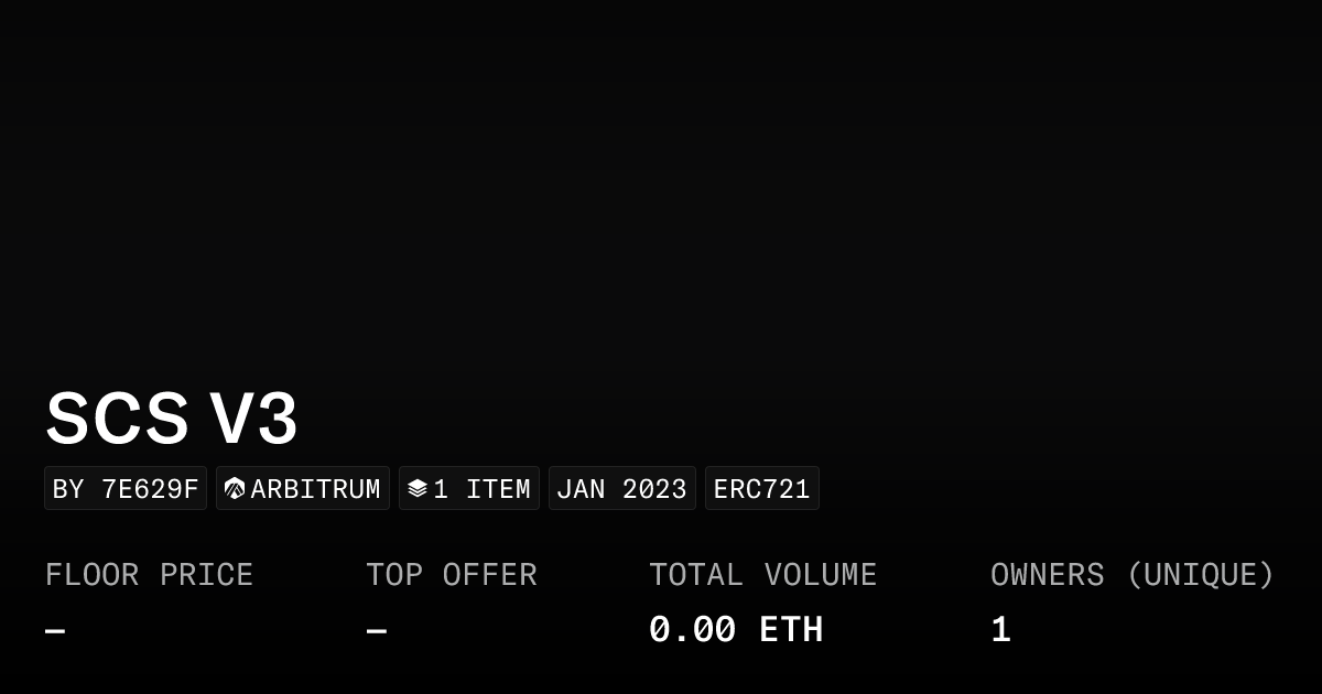 SCS V3 - Collection | OpenSea