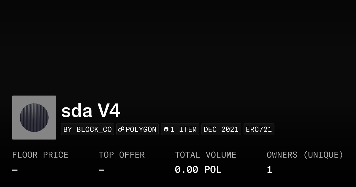 sda V4 - Collection | OpenSea