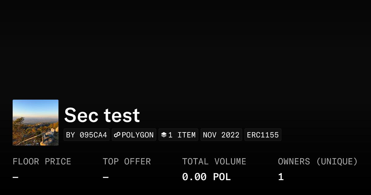 Sec test - Collection | OpenSea