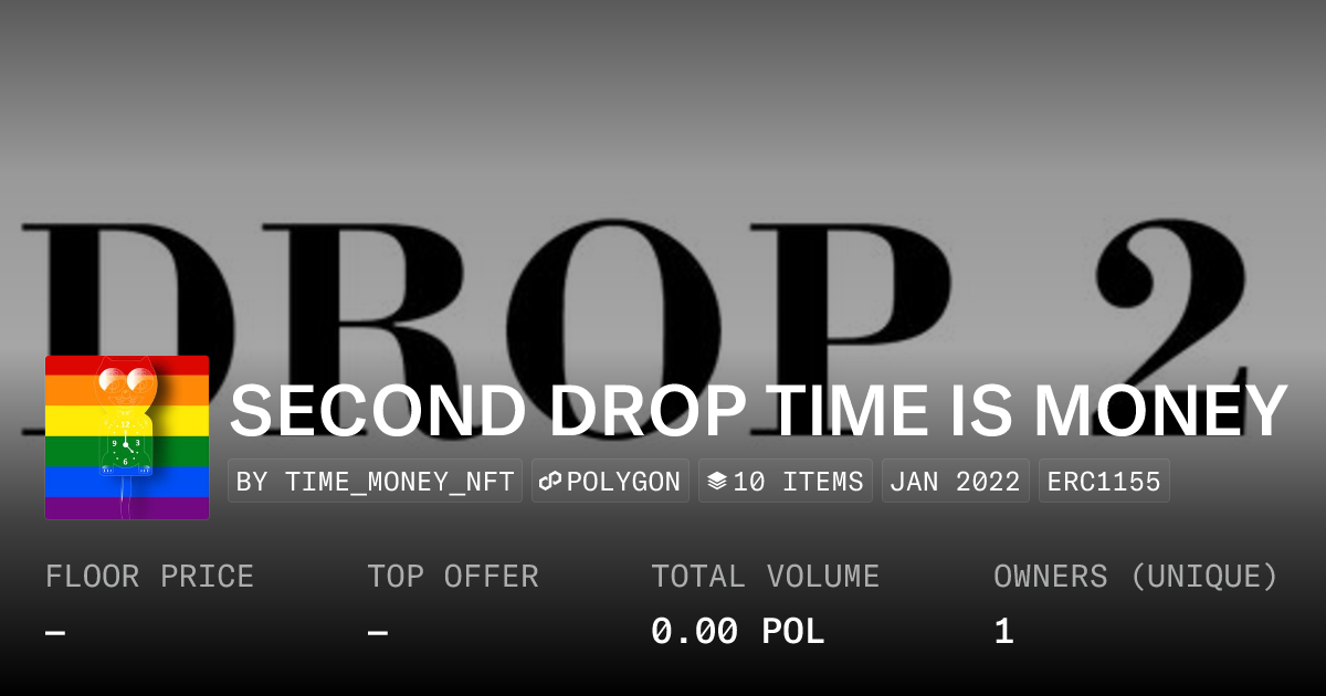 SECOND DROP TIME IS MONEY - Collection | OpenSea