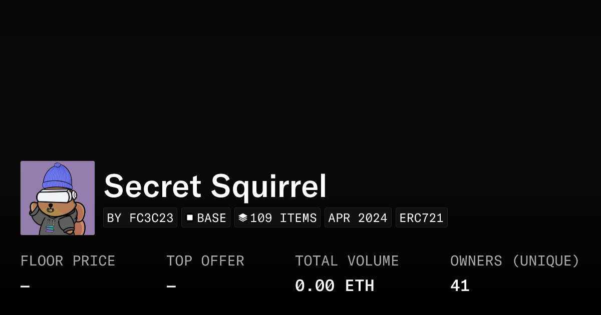Secret Squirrel - Collection | OpenSea