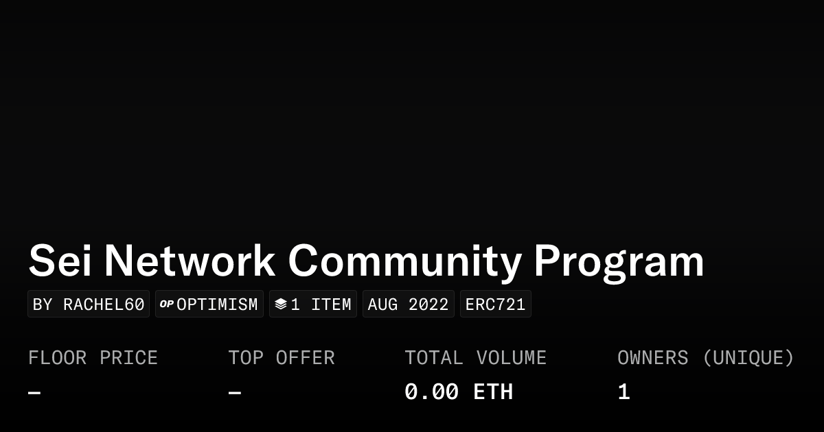 Sei Network Community Program - Collection | OpenSea