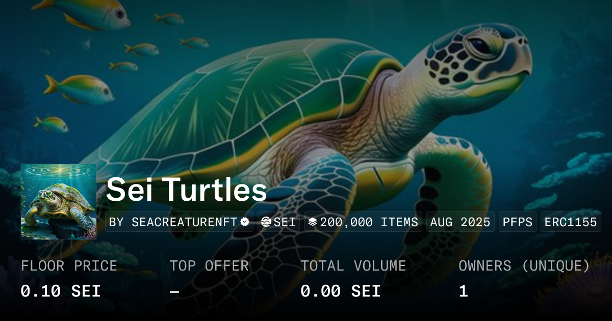 Sei Turtles 0.10 SEI - Collection | OpenSea