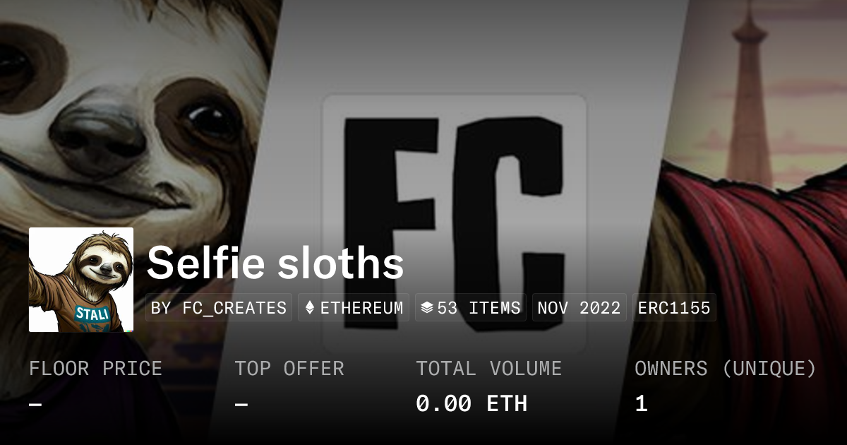 Selfie sloths - Collection | OpenSea