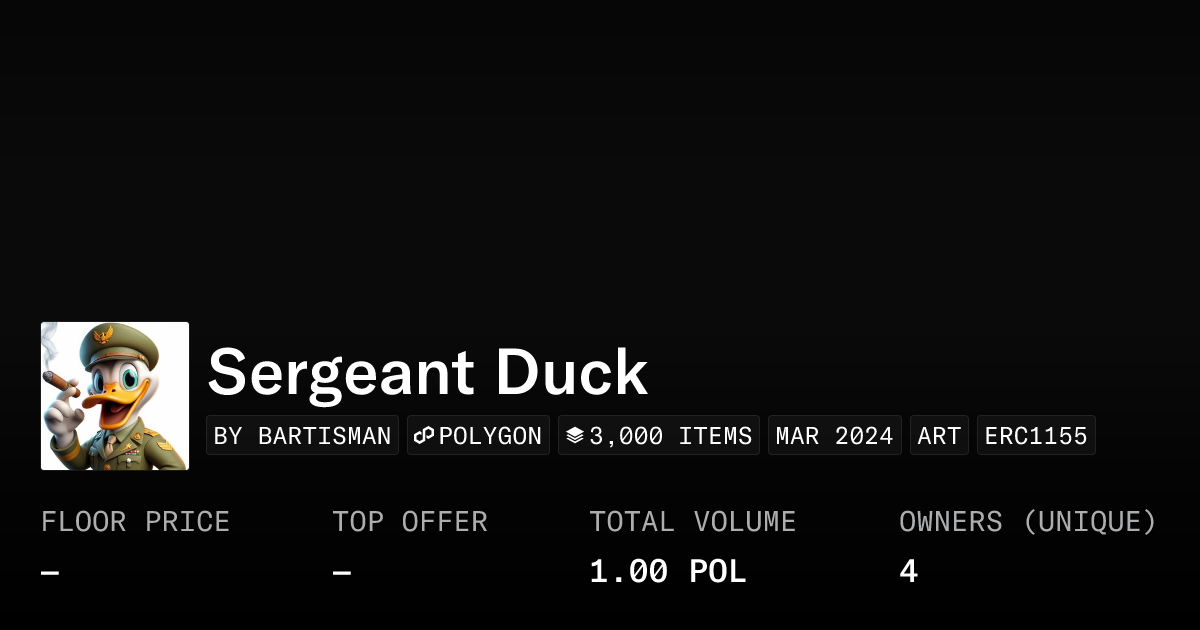 Sergeant Duck - Collection | OpenSea