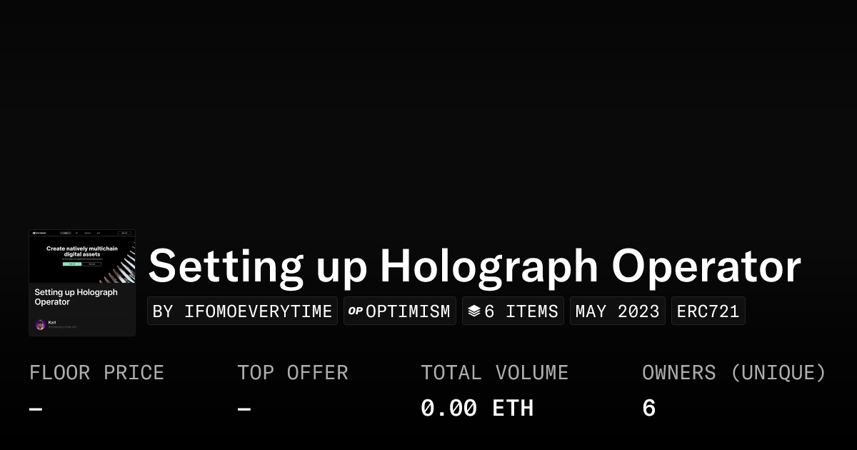Setting up Holograph Operator - Collection | OpenSea