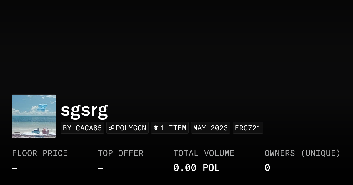 sgsrg - Collection | OpenSea