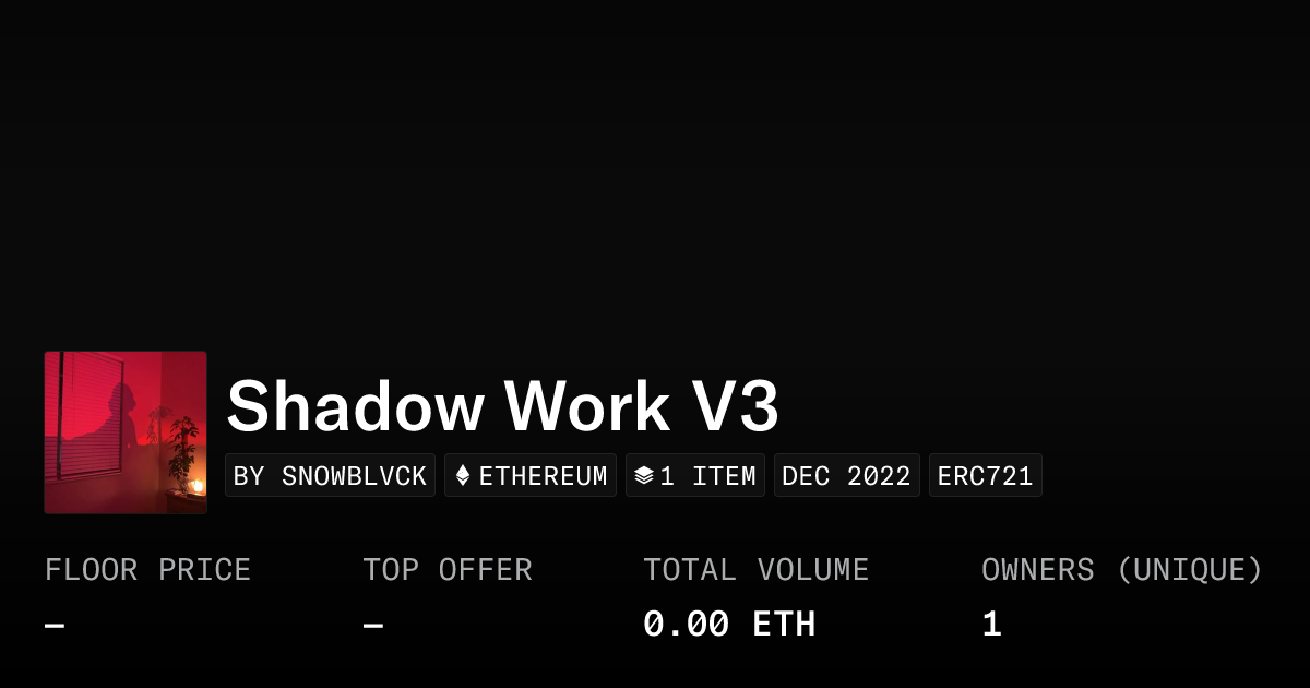 Shadow Work V3 - Collection | OpenSea