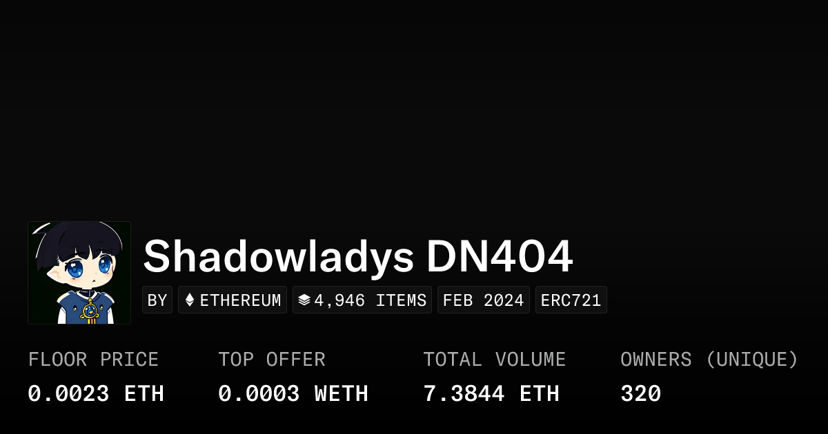 Shadowladys DN404 - Collection | OpenSea