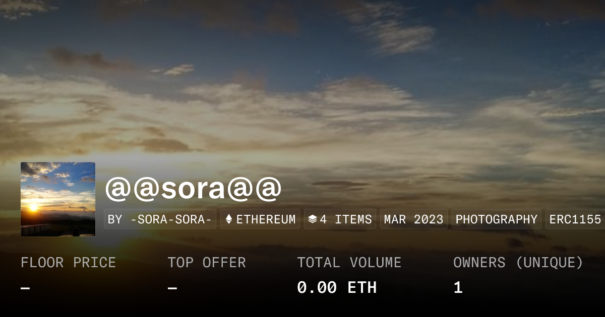@@sora@@ - Collection | OpenSea