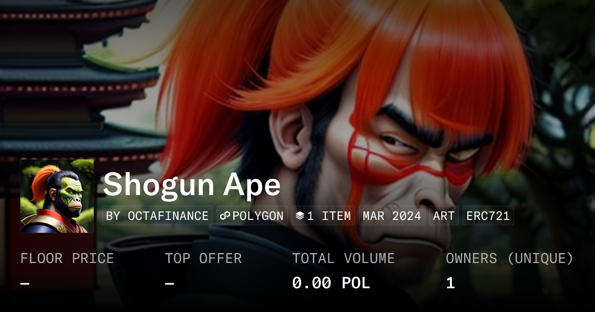 Shogun Ape - Collection | OpenSea