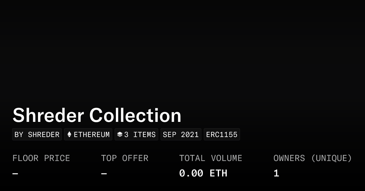 Shreder Collection - Collection | OpenSea