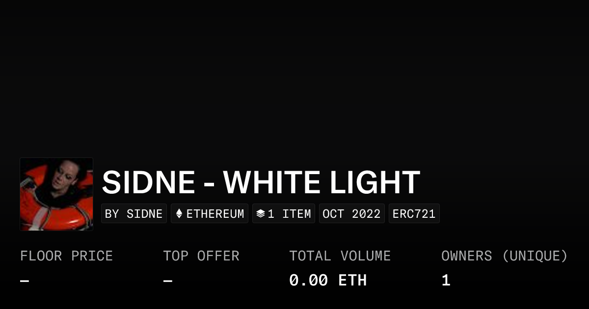 SIDNE - WHITE LIGHT - Collection | OpenSea