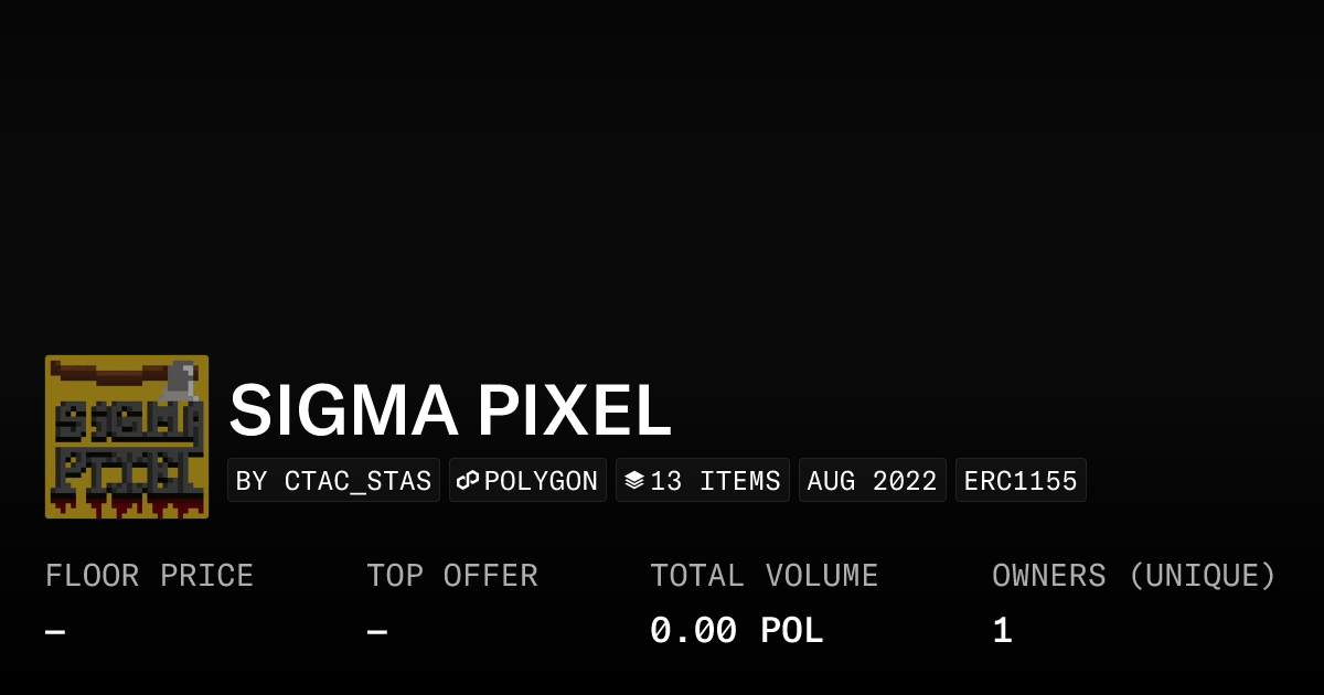 SIGMA PIXEL - Collection | OpenSea