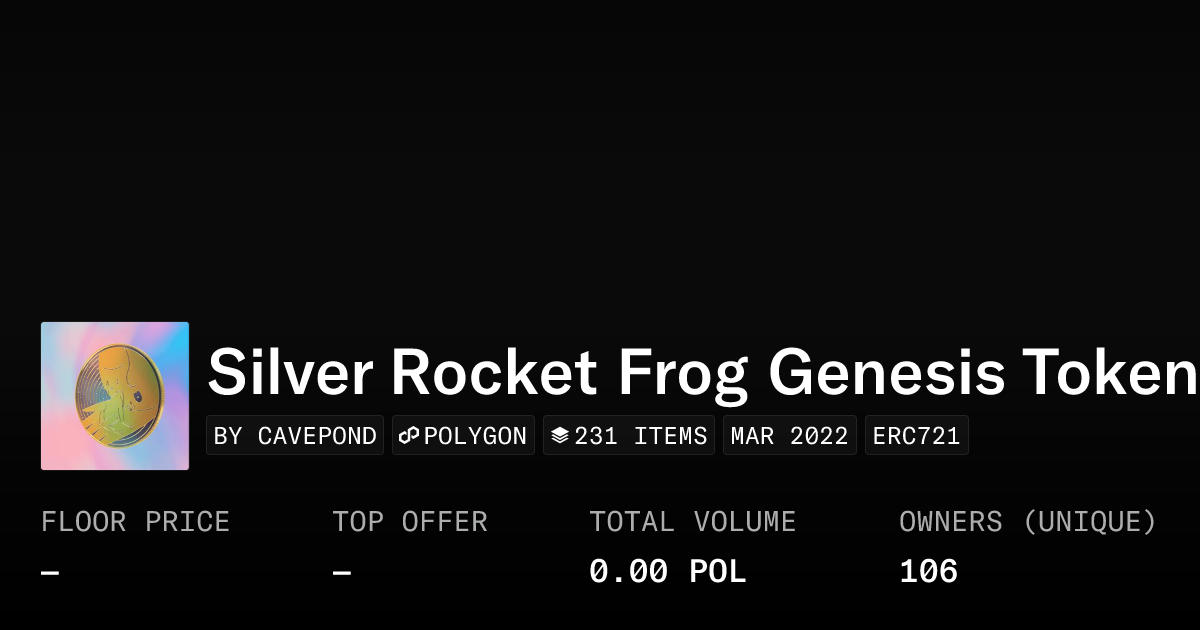 Silver Rocket Frog Genesis Token - Collection | OpenSea