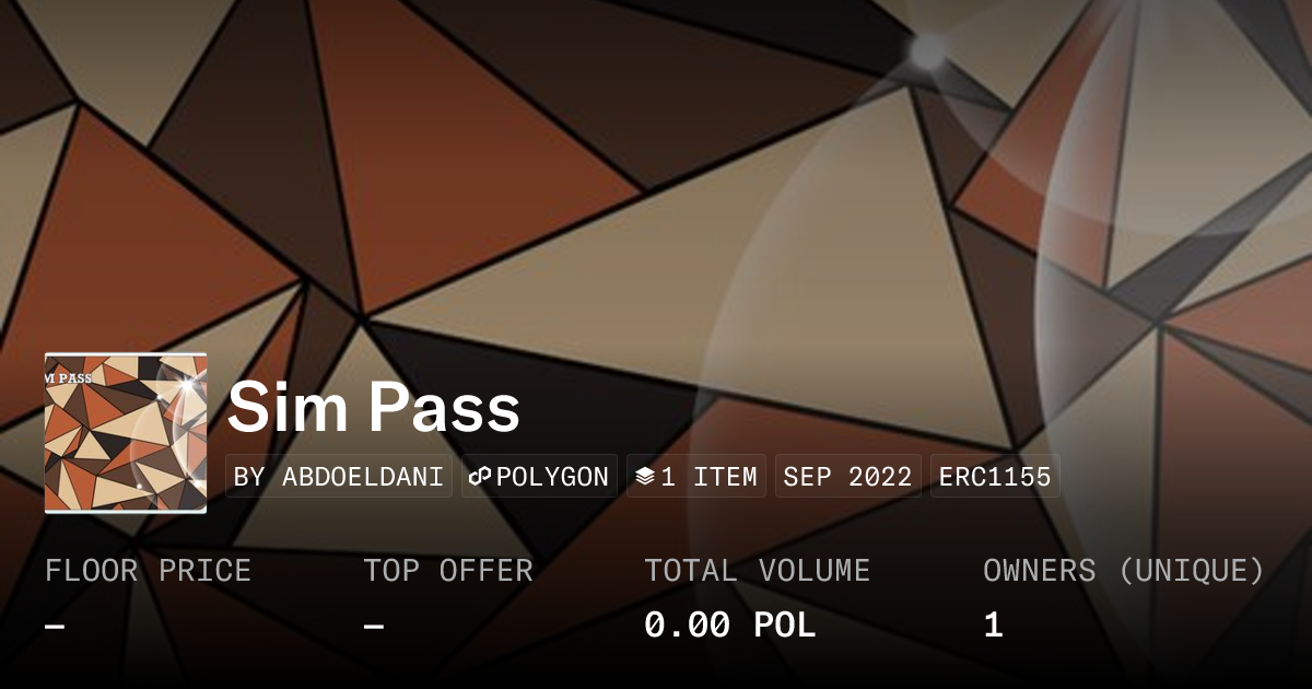 Sim Pass - Collection | OpenSea