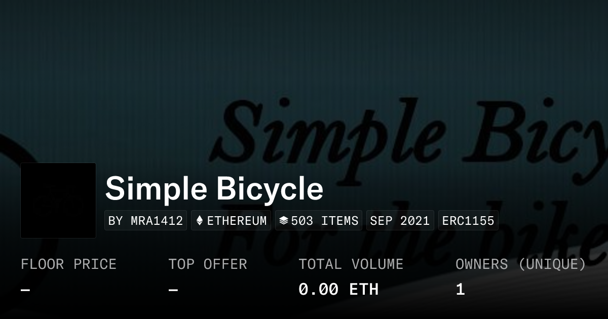Simple Bicycle - Collection | OpenSea