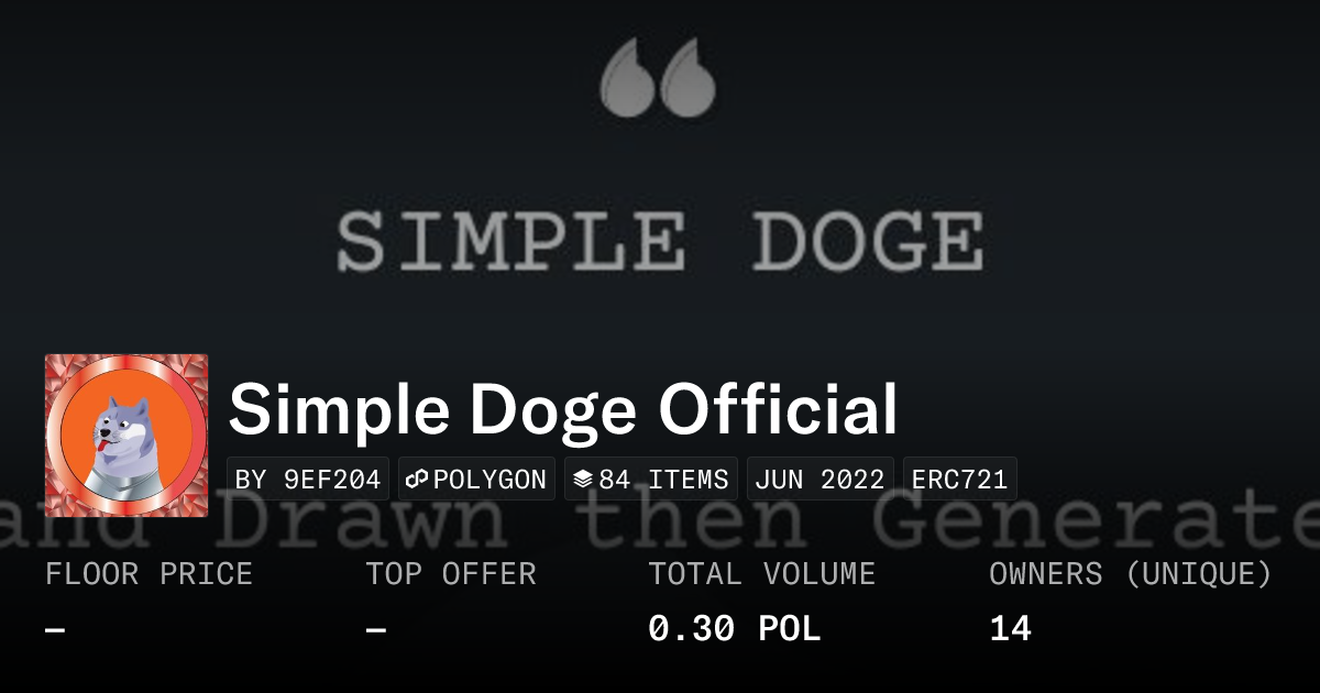 Simple Doge Official - Collection | OpenSea