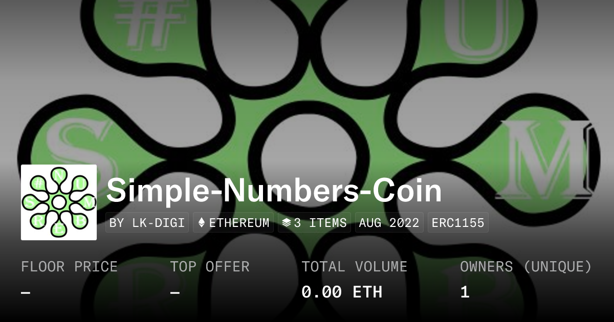 Simple-Numbers-Coin - Collection | OpenSea