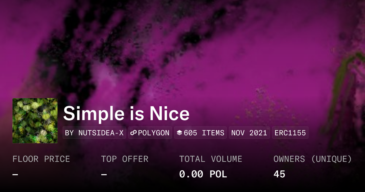 Simple is Nice - Collection | OpenSea