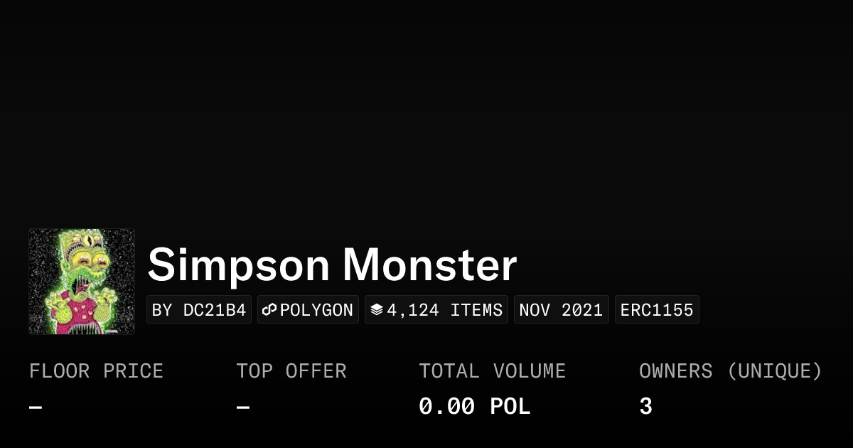 Simpson Monster - Collection | OpenSea