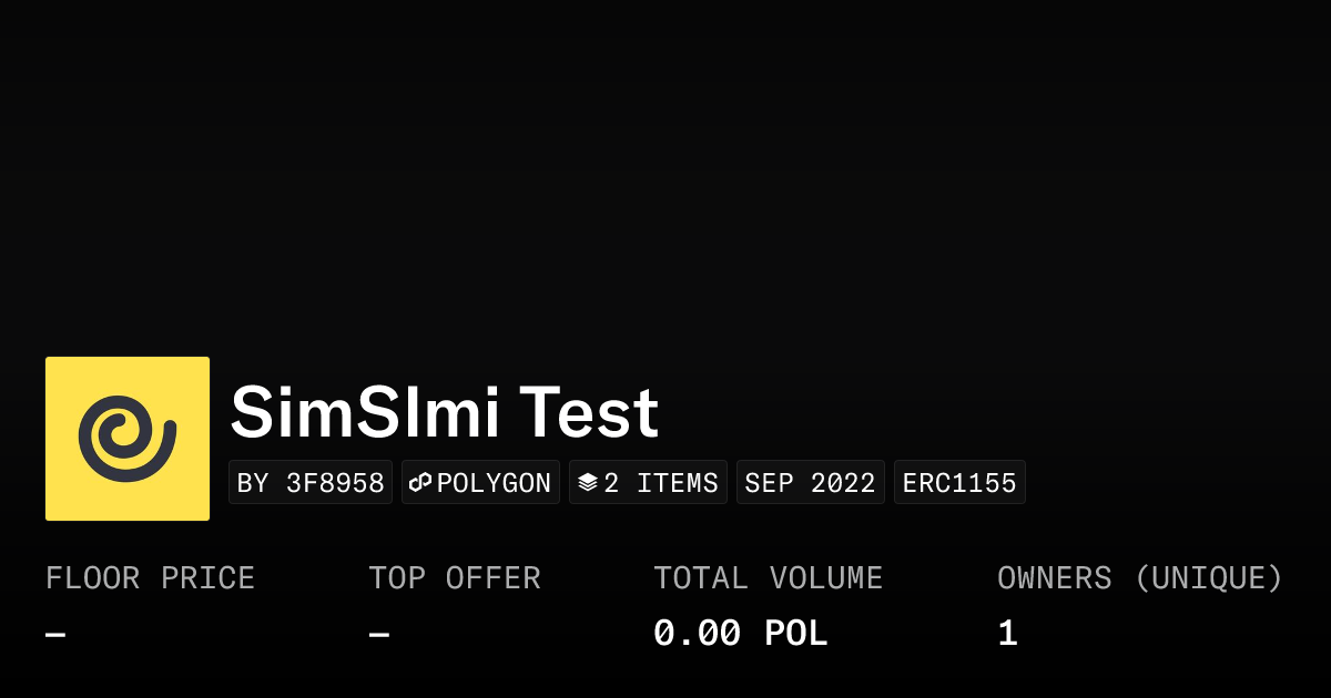 SimSImi Test - Collection | OpenSea