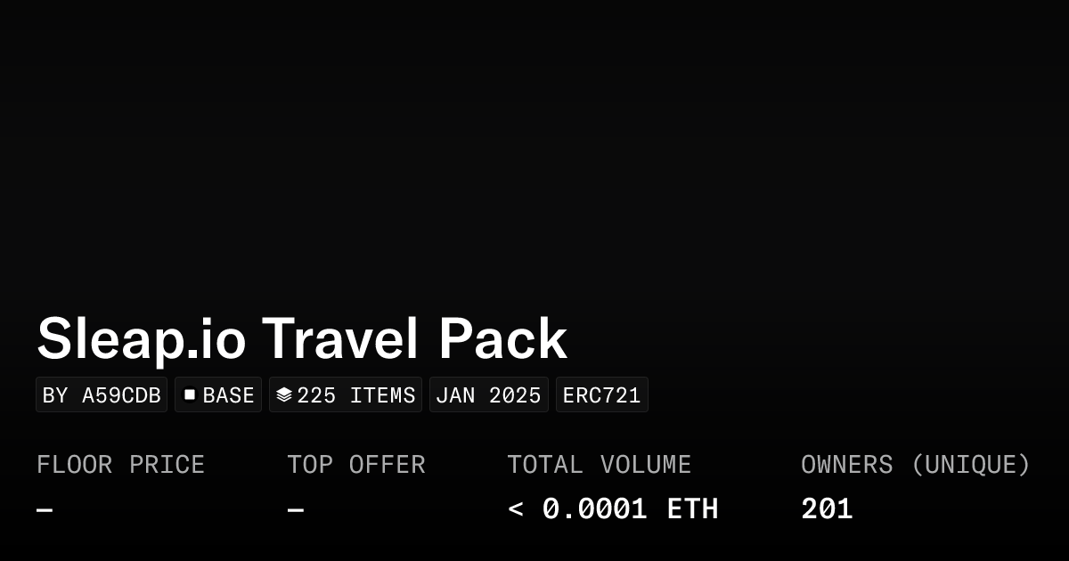 Sleap.io Travel Pack - Collection | OpenSea