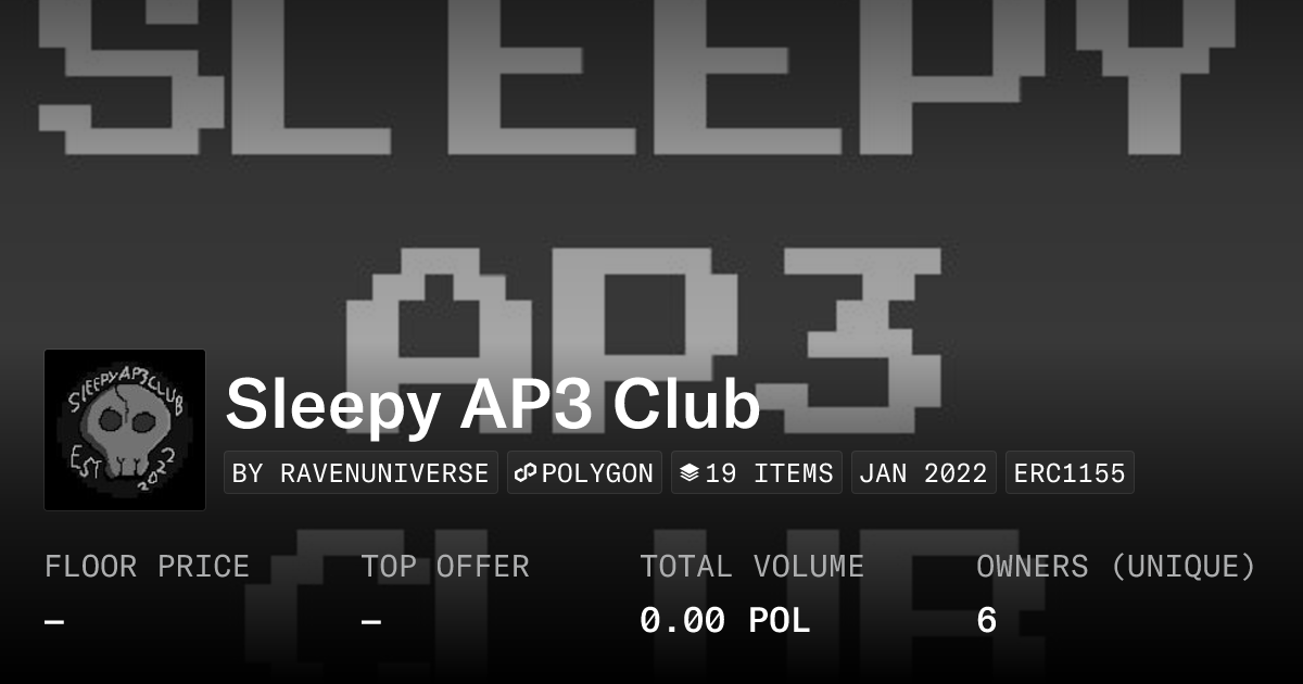Sleepy AP3 Club - Collection | OpenSea