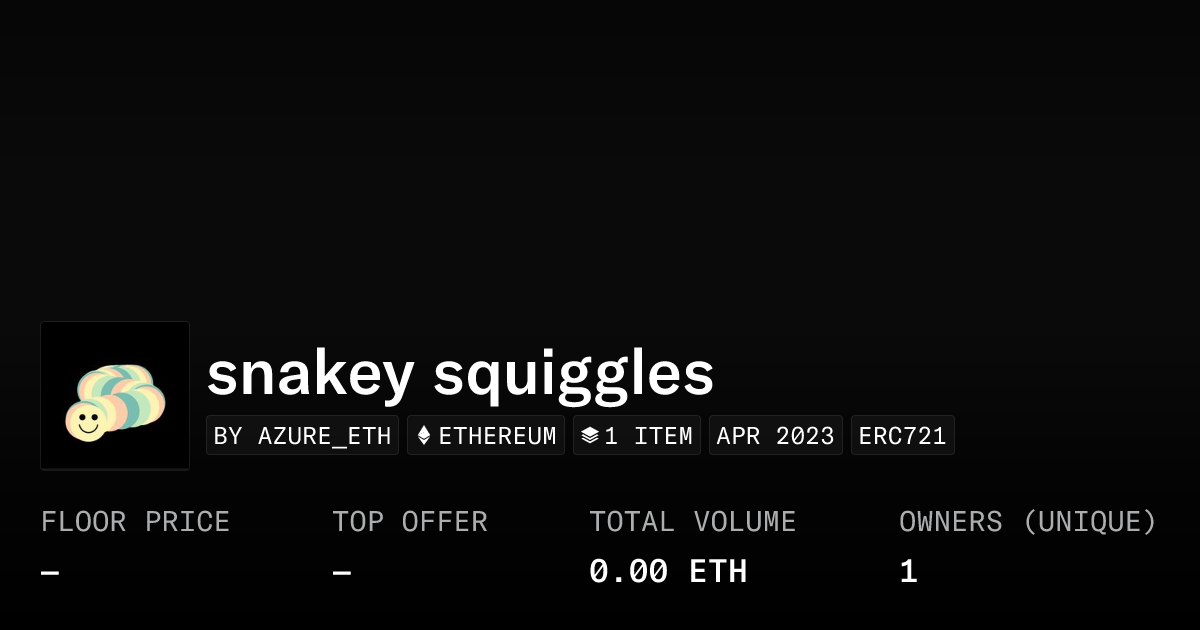 snakey squiggles - Collection | OpenSea