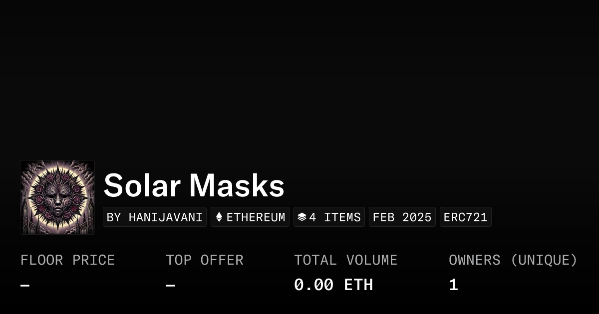 Solar Masks - Collection | OpenSea