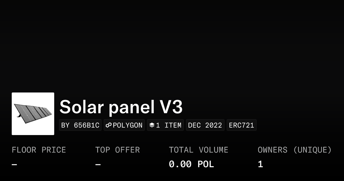 Solar panel V3 - Collection | OpenSea