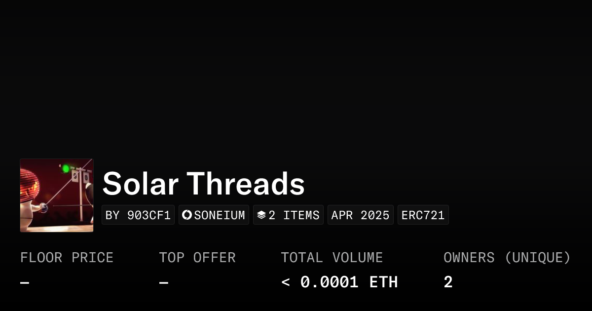 Solar Threads - Collection | OpenSea