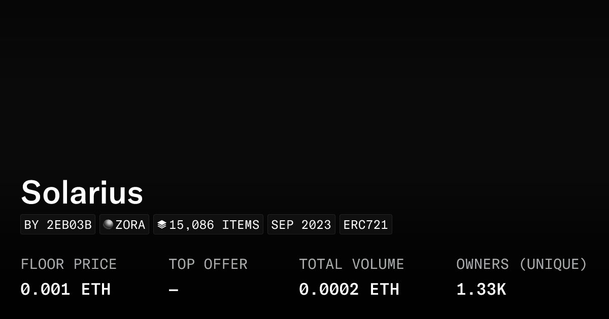 Solarius - Collection | OpenSea