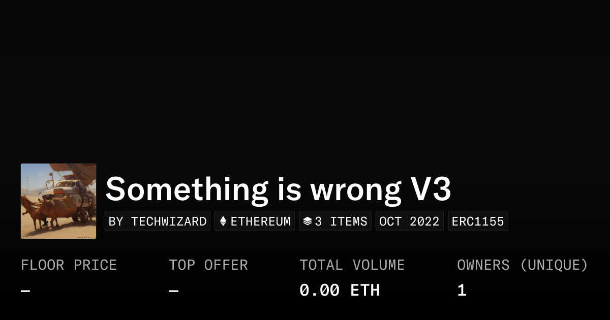 Something is wrong V3 - Collection | OpenSea