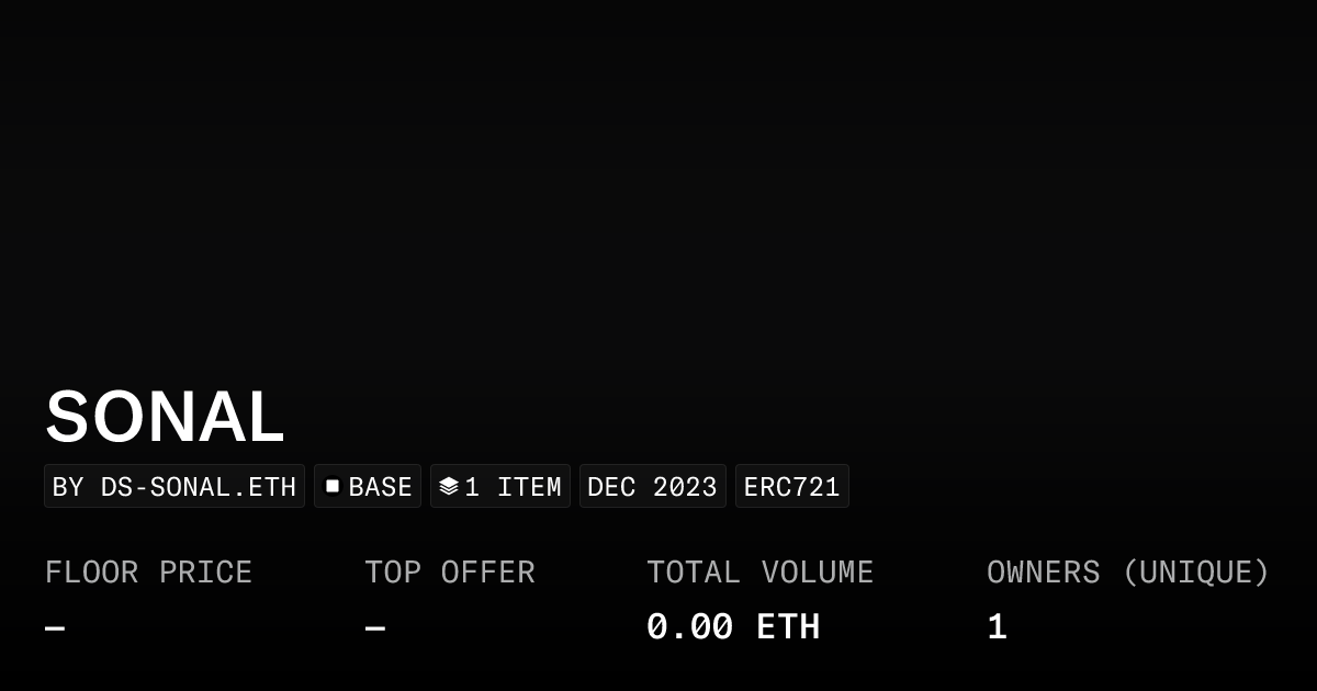 SONAL - Collection | OpenSea